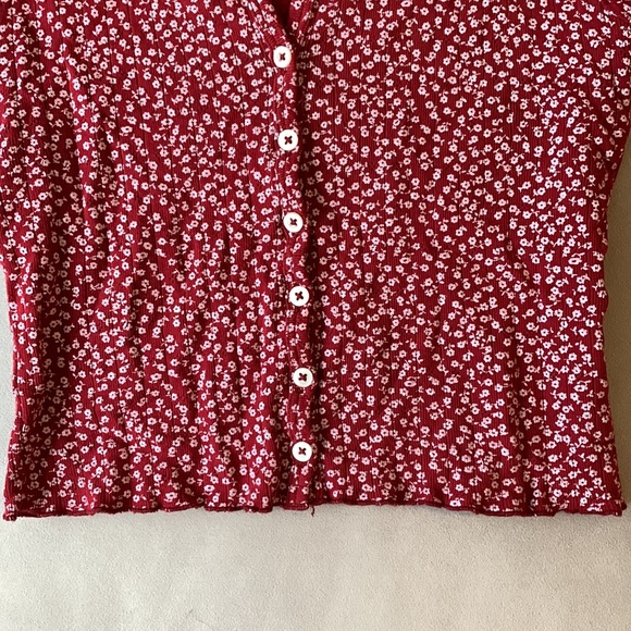 Brandy Melville | Tops | Rare Brandy Melville Red White Flower Top ...